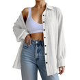 Bibifish Womens Button Down Shirts Trendy V Neck Long Sleeve Sun ...