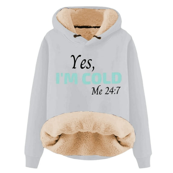 Bibifish Womens Casual Long Sleeve Letter Print Hoodies Fleece Lined ...