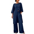 Bibifish Womens Casual Sets Tops Wide Leg Pants Short Puff Sleeve ...