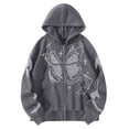 Bibifish Womens Checkered Butterfly Long Sleeve Full Zip Hoodies Soft ...