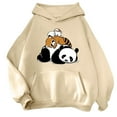 Bibifish Womens Cute Panda Stack Graphic Hoodies With Pocket Oversized ...