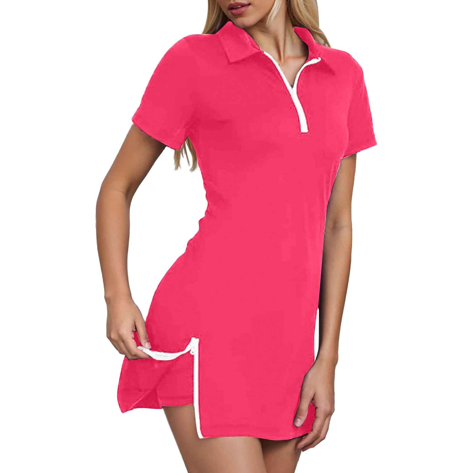 Bibifish Womens Dress Sets Zipper Collar Short Sleeve Dress With ...