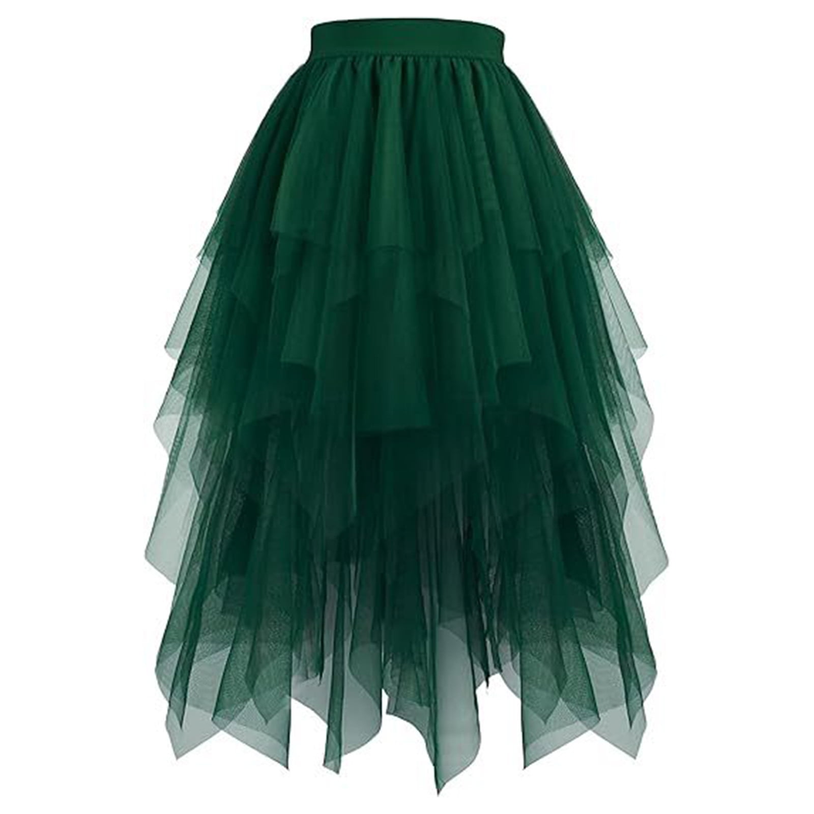 Bibifish Womens Dresses High Waist Lined Irregular Mesh Tulle Skirts ...