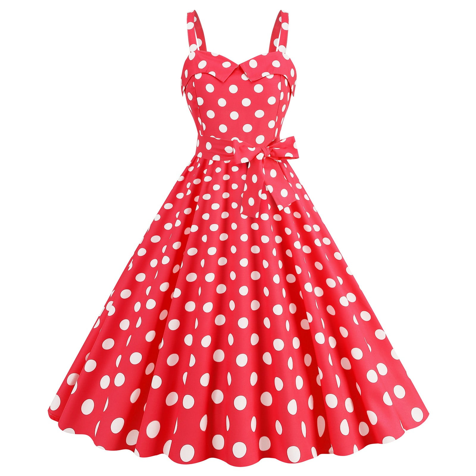 Bibifish Womens Dresses Polka Dot Printed Retro Dresses Formal Evening ...