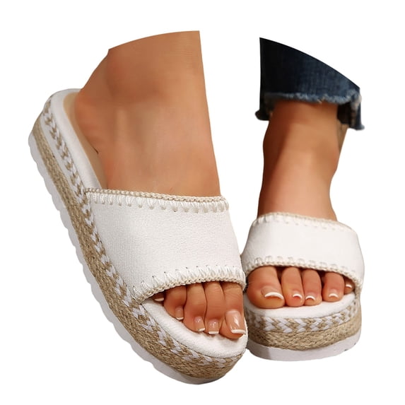 Bibifish Womens Espadrille Slide Bohemian Streamlined Stitched Open Toe ...