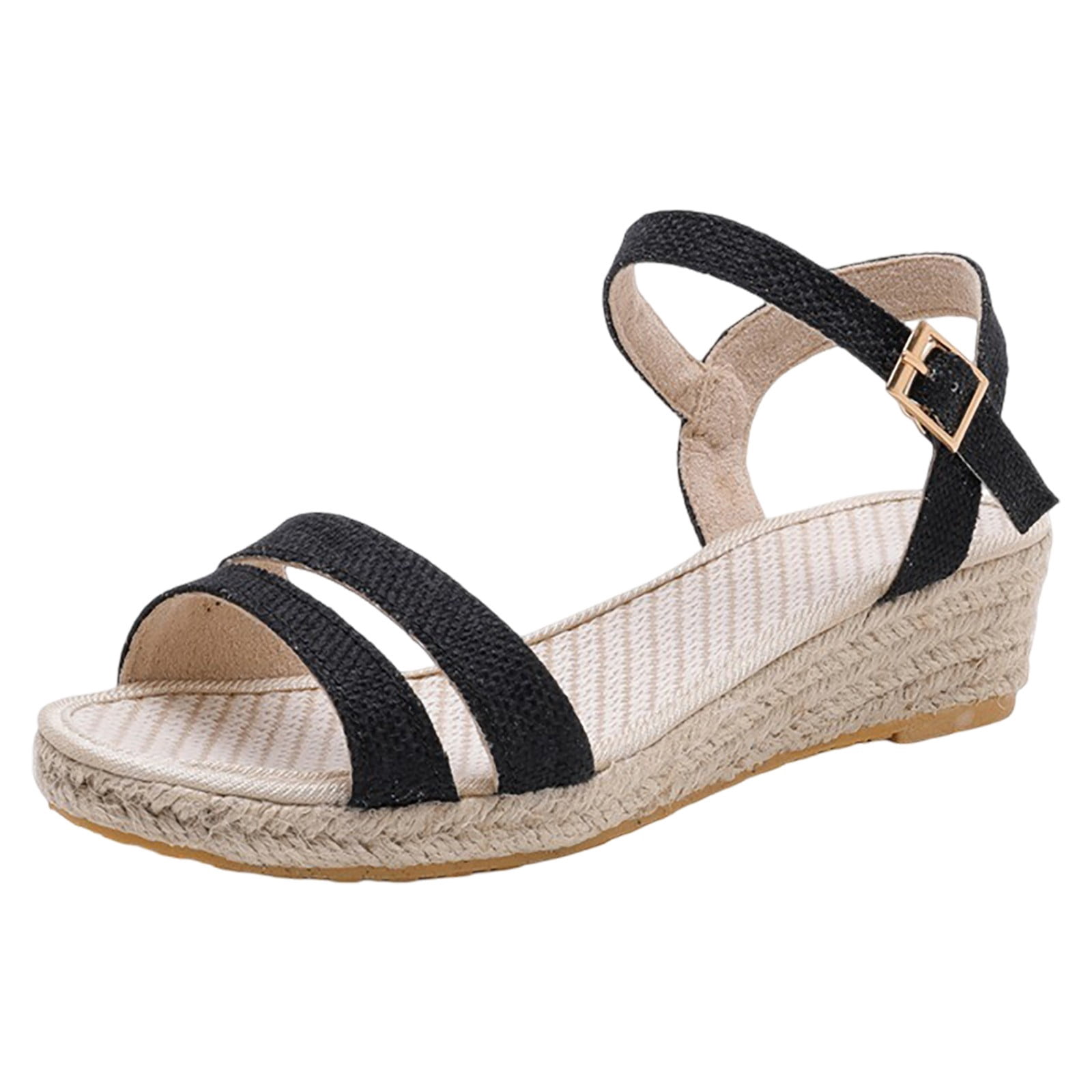 Bibifish Womens Espadrille Wedge Stylish Feminine Light Open Toe Dual ...