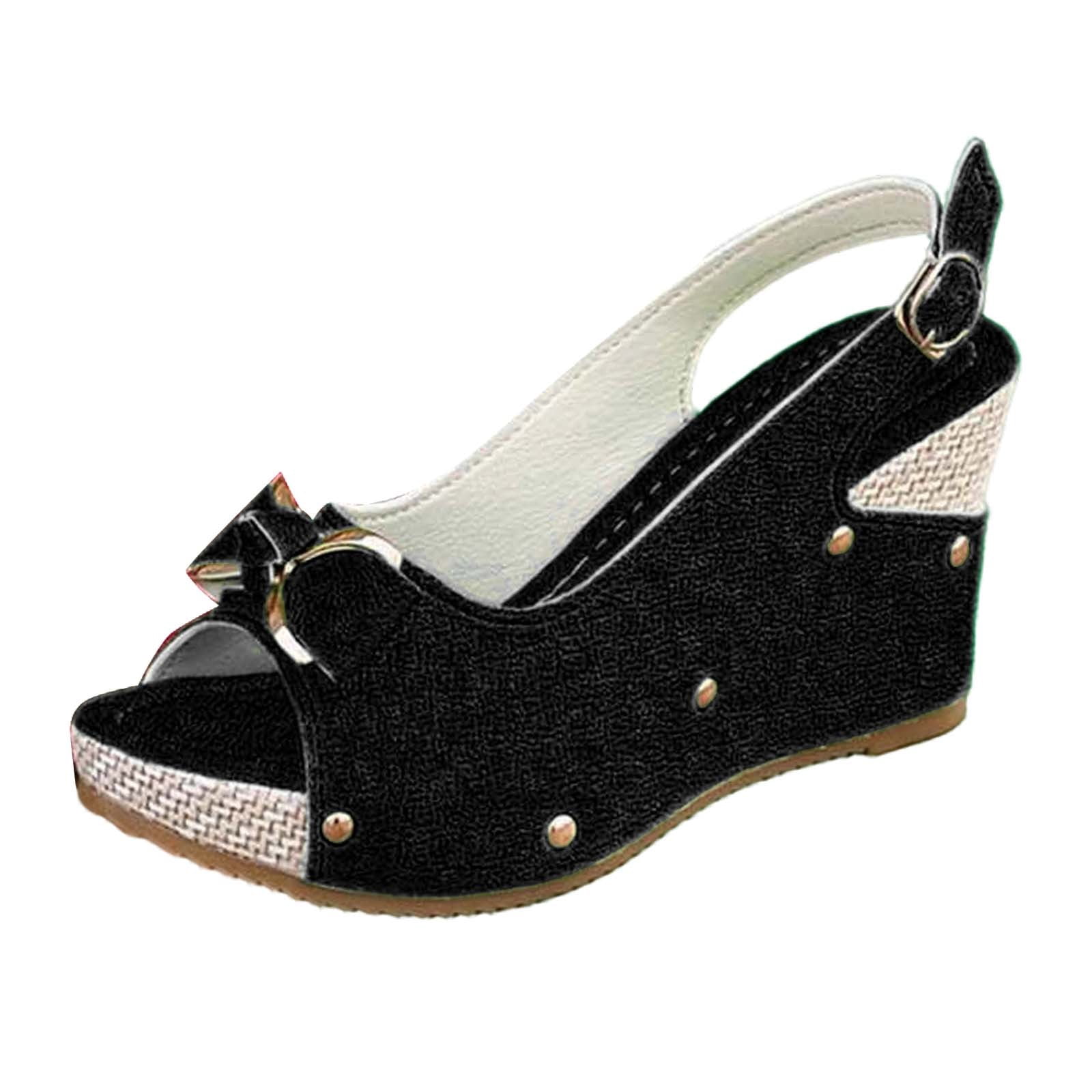 Bibifish Womens Espadrille Wedge Stylish Flexible Airy Open Toe Ankle ...