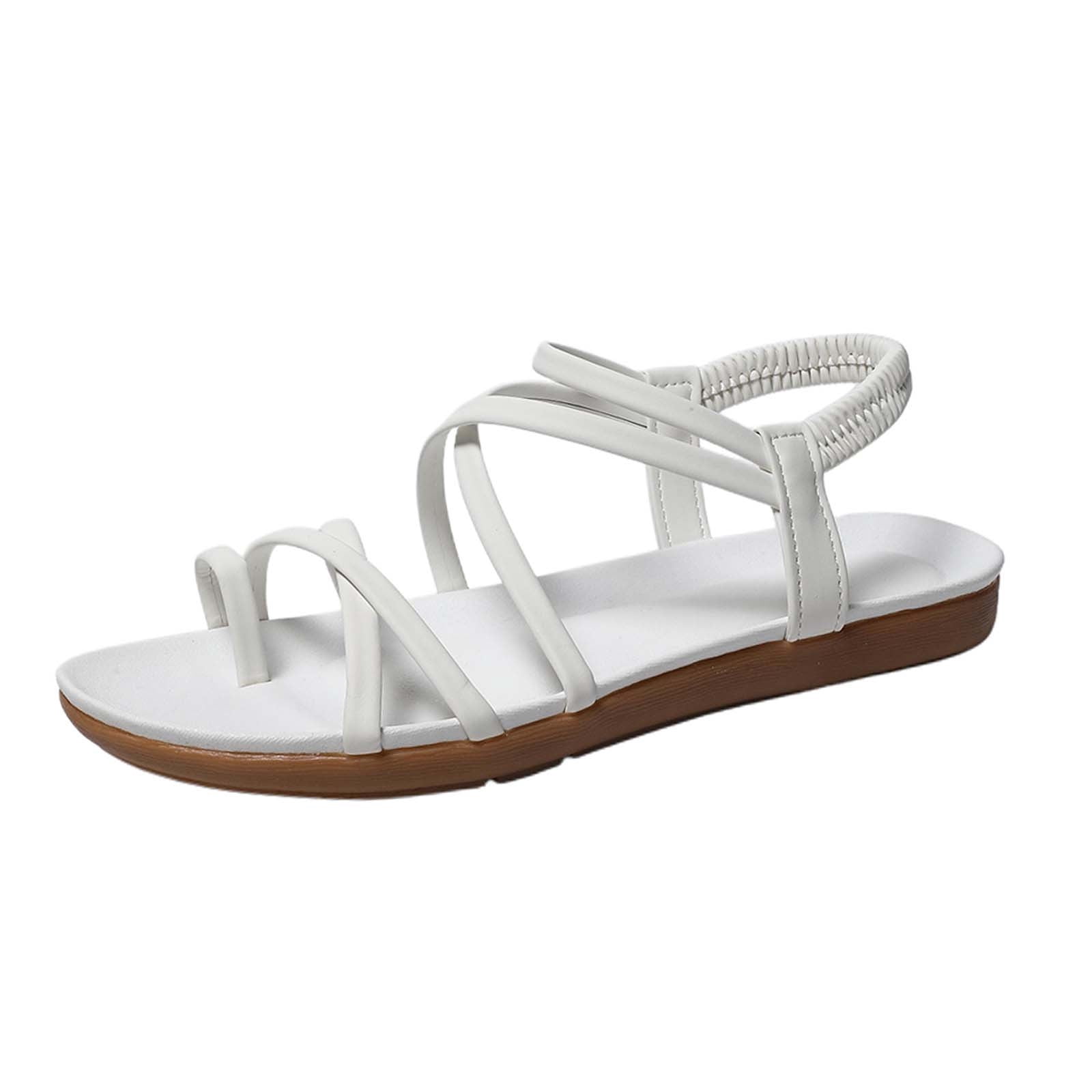Bibifish Womens Flat Sandals Minimal Multi Crisscross Thin Elastic ...