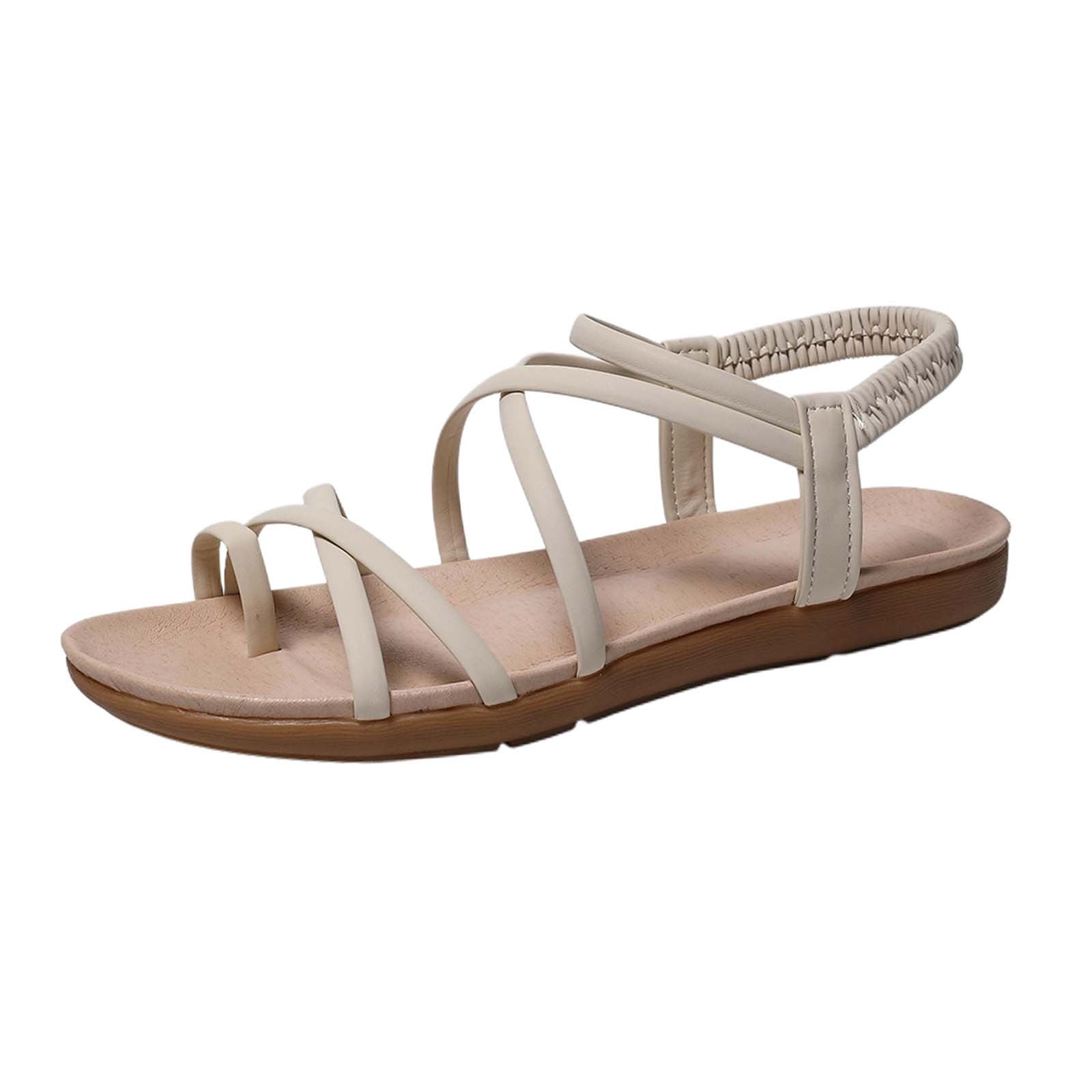 Bibifish Womens Flat Sandals Minimal Multi Crisscross Thin Elastic ...