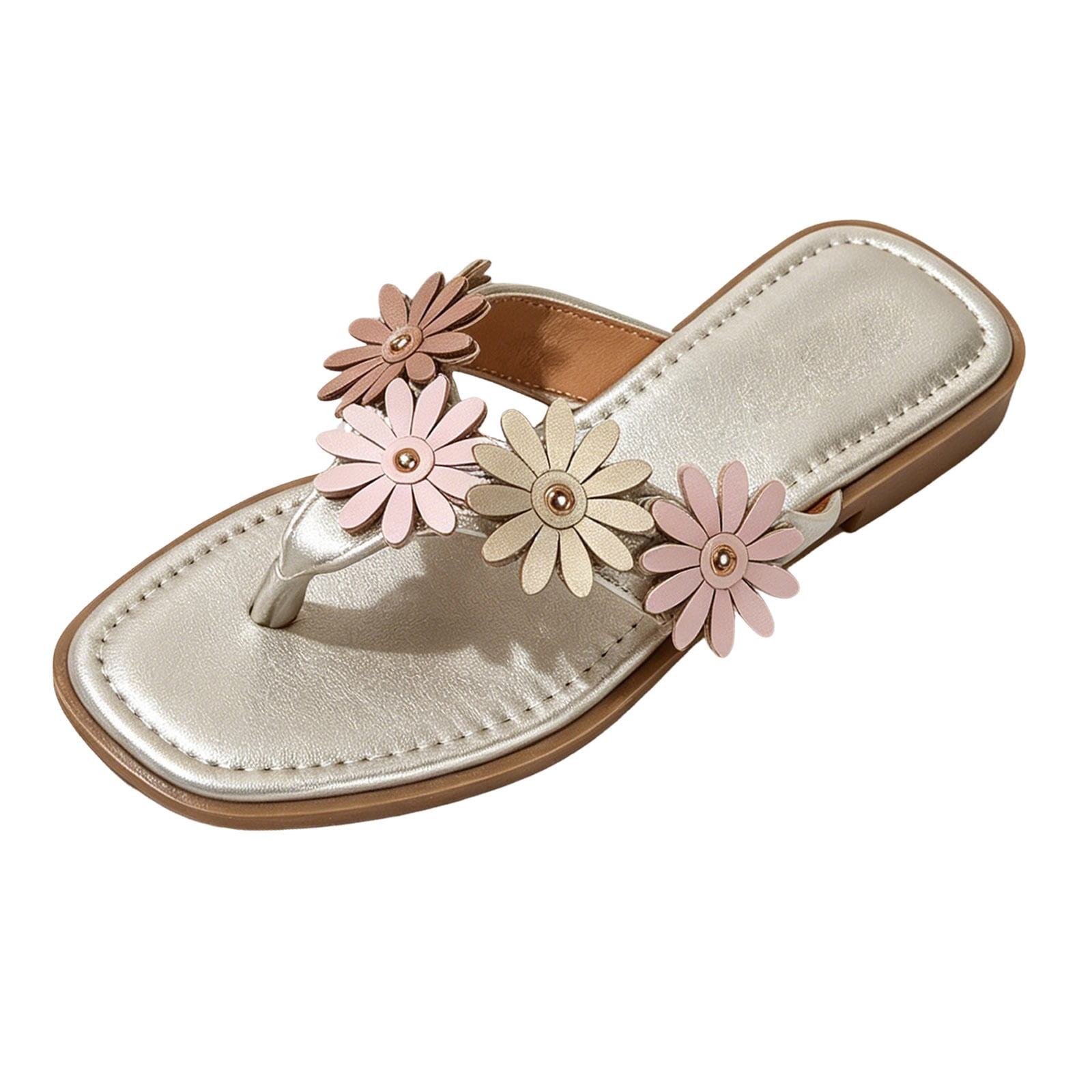 Bibifish Womens Flat Slide Glam Sparkly Sleek Open Toe Slip On Footbed ...
