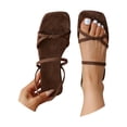 Bibifish Womens Flat Slide Minimalist Crisscross Thin Strap Ladies ...