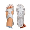 Bibifish Womens Flat Slide Open Toe Multi Row Rhinestone Slip On Soft ...