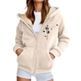 Bibifish Womens Fleece-Lined Full Zip Hoodies With Dandelion ...