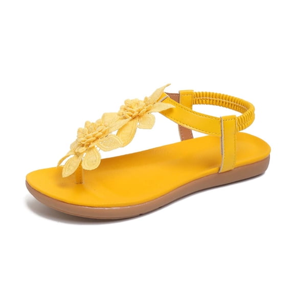 Bibifish Womens Flip Flops Bohemian Floral Lace Toe Loop Elastic Ankle ...