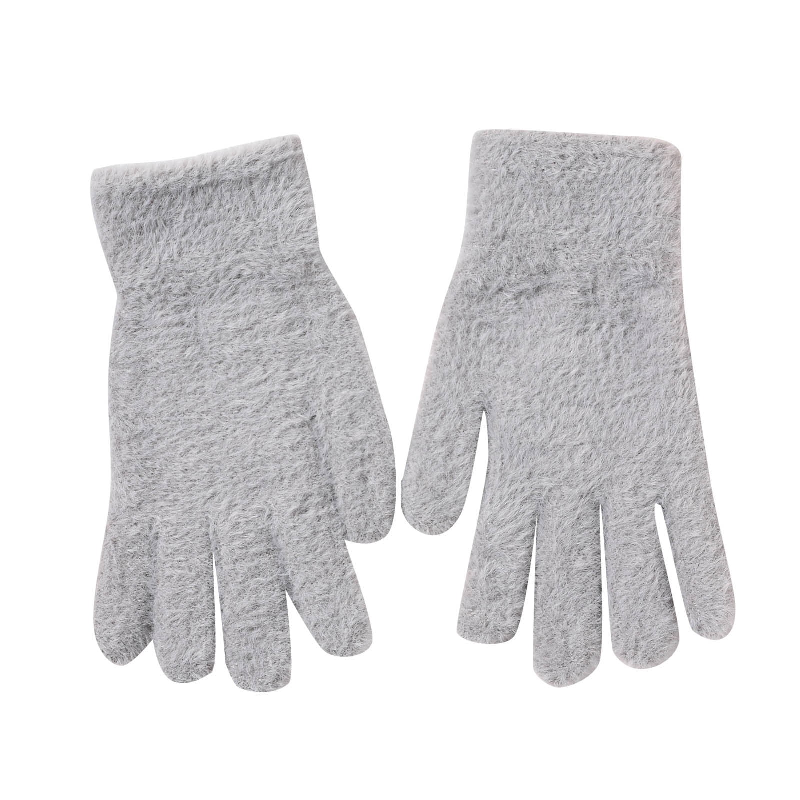 Bibifish Womens Gloves Winter Warm Elegant Fuzzy Gloves Solid Color ...