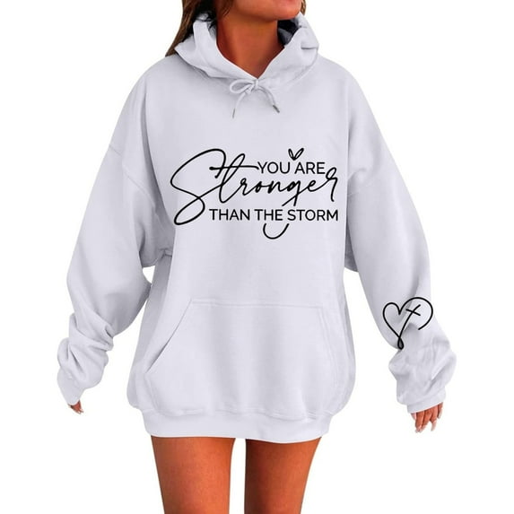 Bibifish Womens Graphic Hoodies Cute Heart Detail Long Sleeve With ...