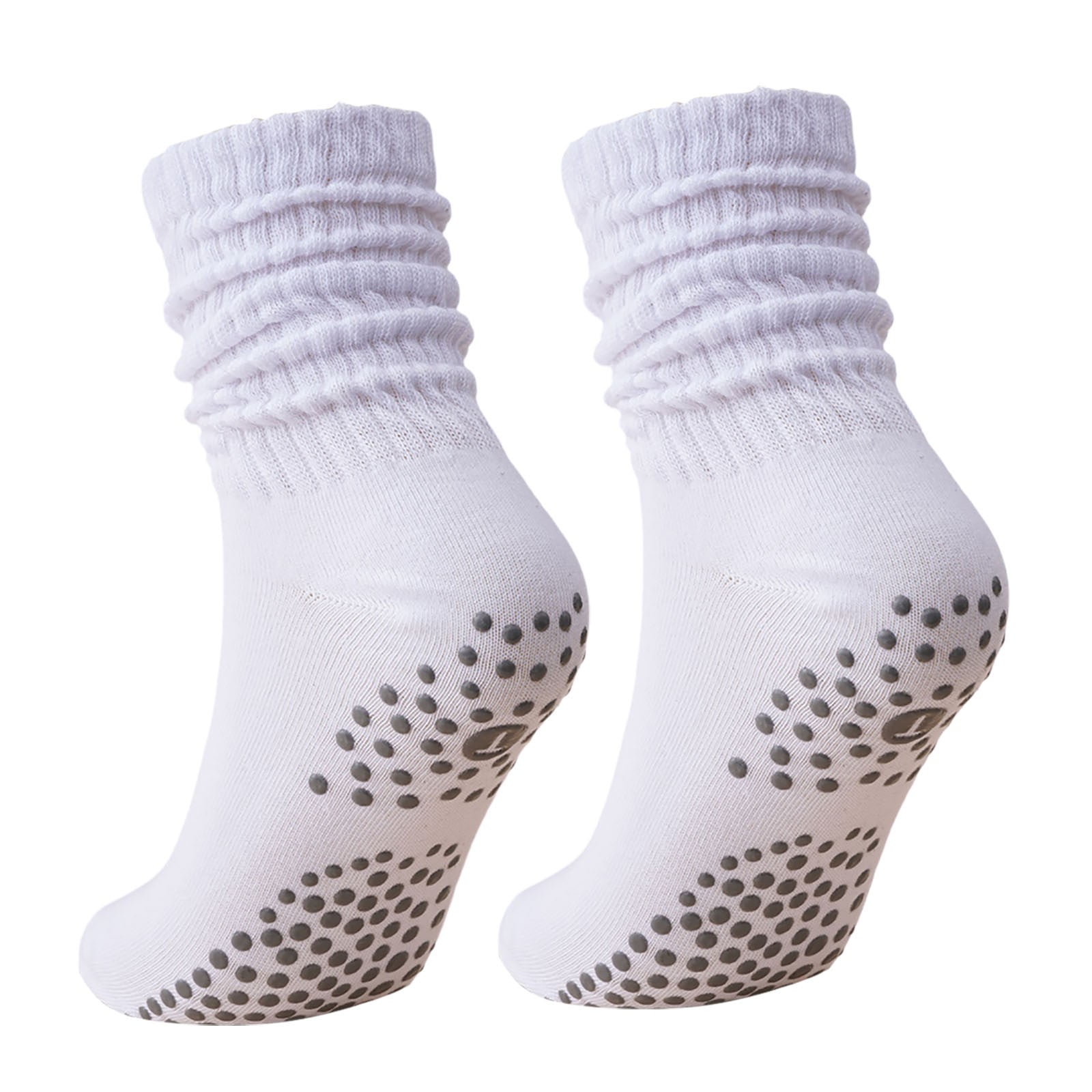 Bibifish Womens Gripper Socks Knitted Slouch Crew Socks With Non- Dots ...
