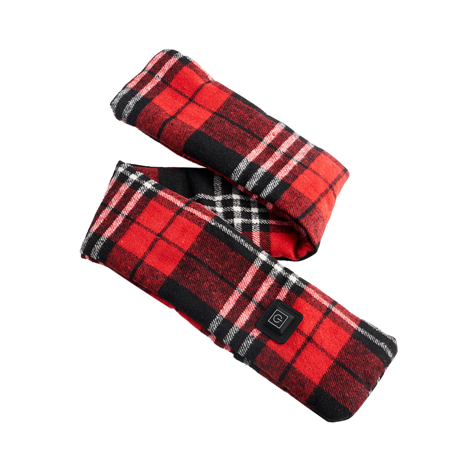 Bibifish Womens Heated Scarf Solid Black Scarf Red & Black Plaid Heated ...