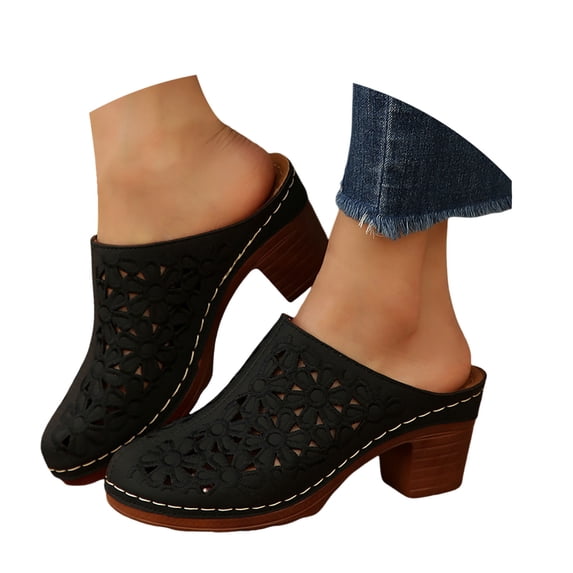 Bibifish Womens Heel Slide Elegant Sturdy Chic Breathable Open Toe Slip ...