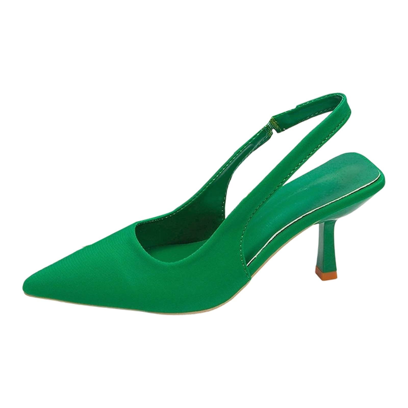 Bibifish Womens Heeled Sandals Elegant Plush Closed Toe Elastic ...