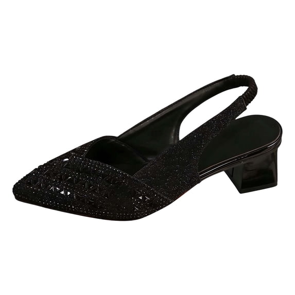 Bibifish Womens Heeled Sandals Glam Luxurious Plush Closed Toe Elastic ...