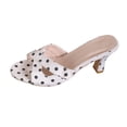 Bibifish Womens Heeled Sandals Retro Chic Polka Dot Print Crisscross ...