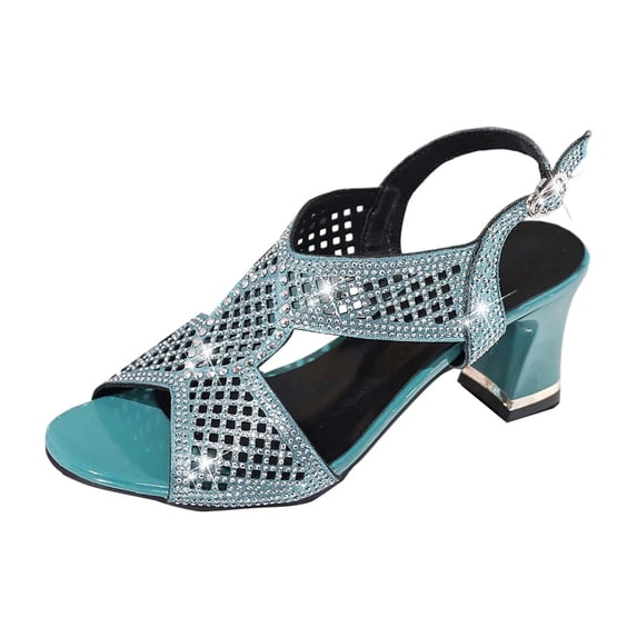 Bibifish Womens Heeled Sandals Sparkly Opulent Padded Open Toe ...