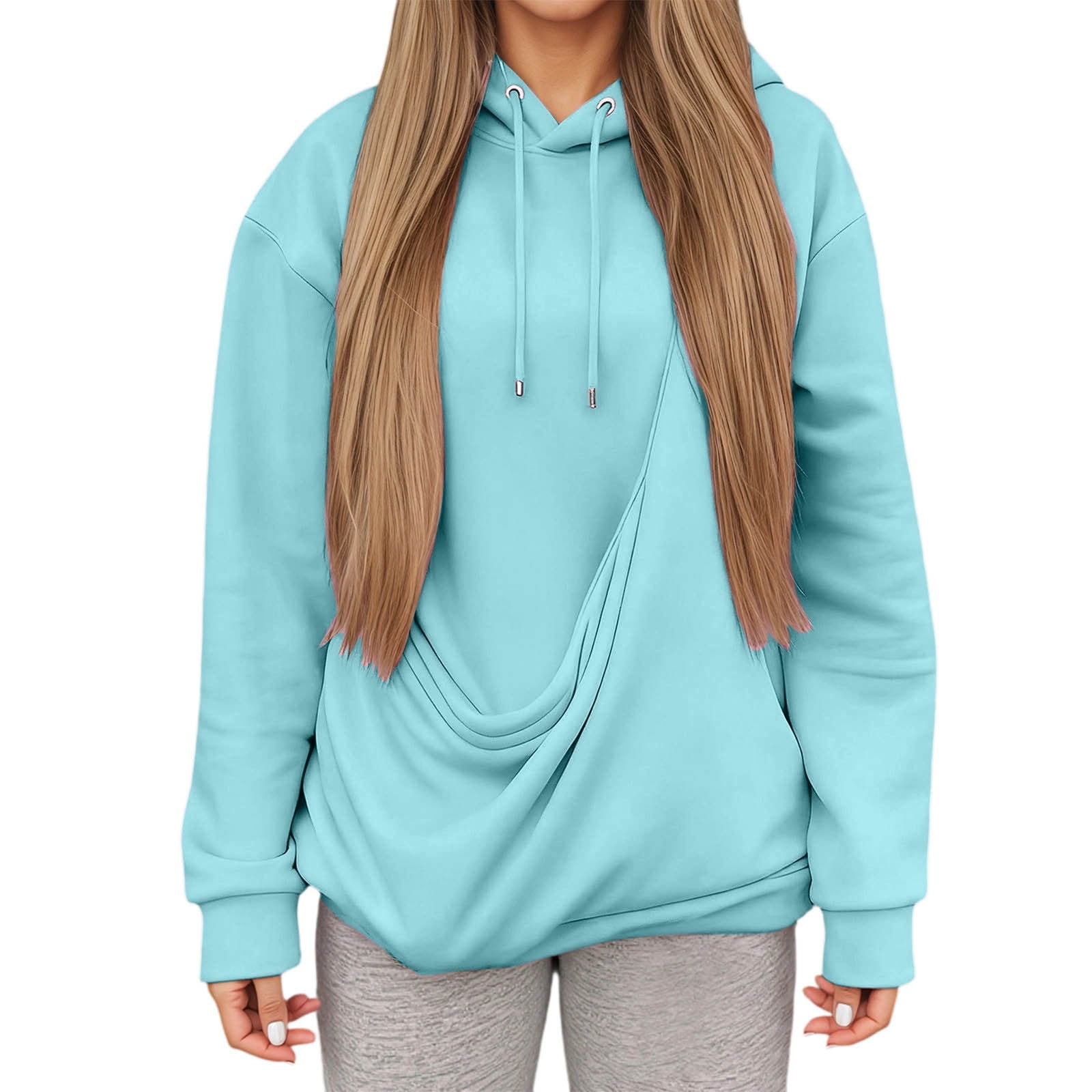 Bibifish Womens Hoodies Cat Pouch Long Sleeve Drawstring Hooded ...