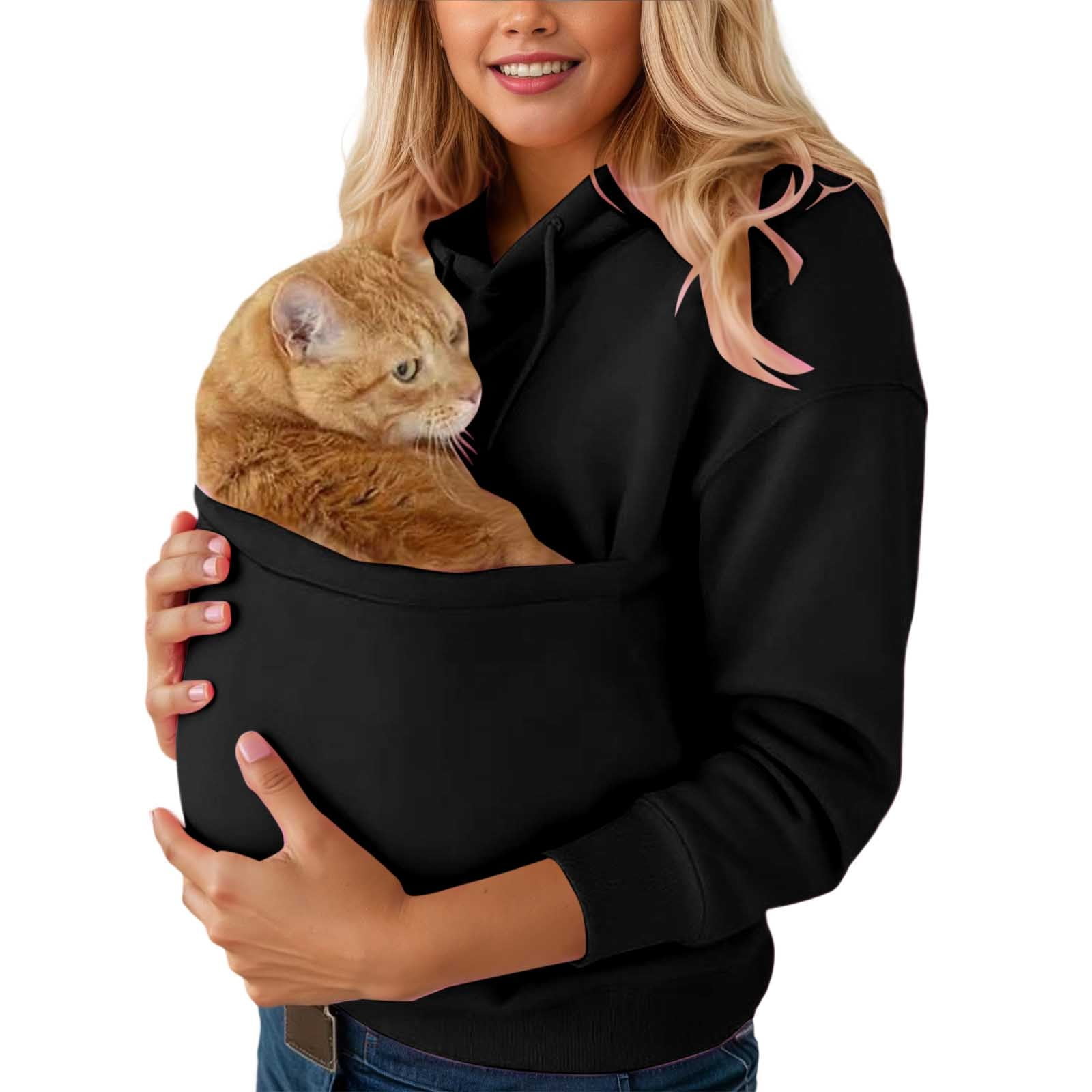 Bibifish Womens Hoodies Large Pet Pocket Long Sleeve Lounging Hoodies ...
