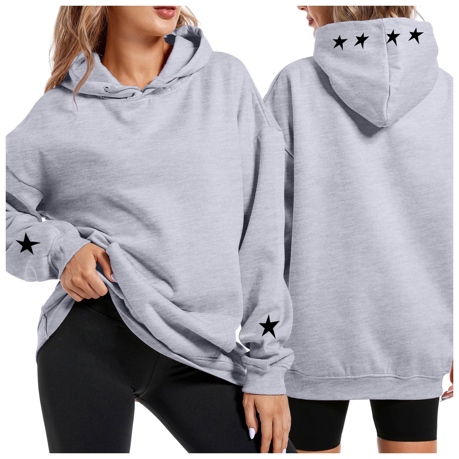 Bibifish Womens Hoodies Start Graphic Print Long Sleeve Drawstring ...