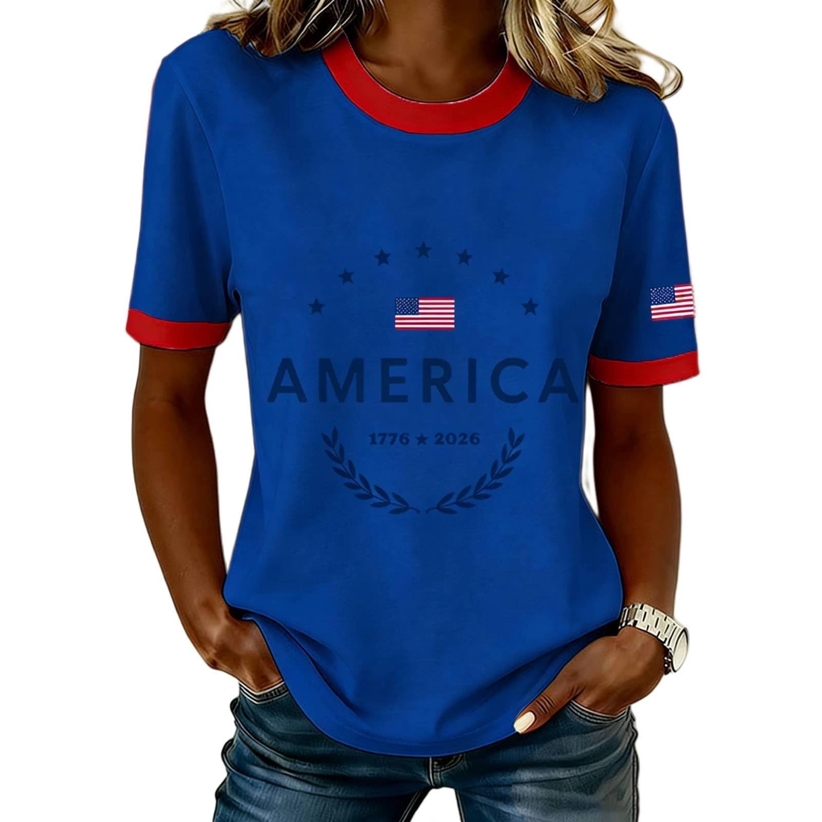 Bibifish Womens Independence Day Tees Short Sleeve Tshirts 250th ...