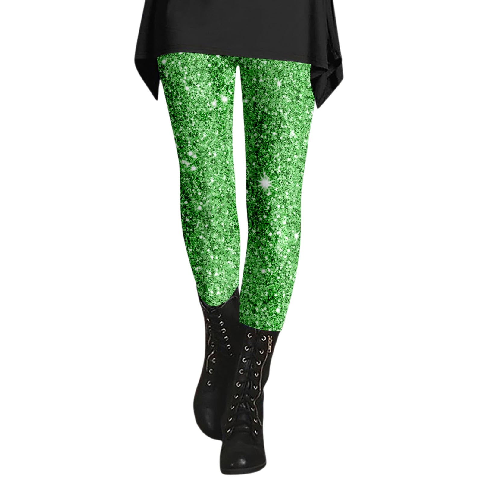 Bibifish Womens Leggings Carnival Shiny Glitter Printed Leggings ...