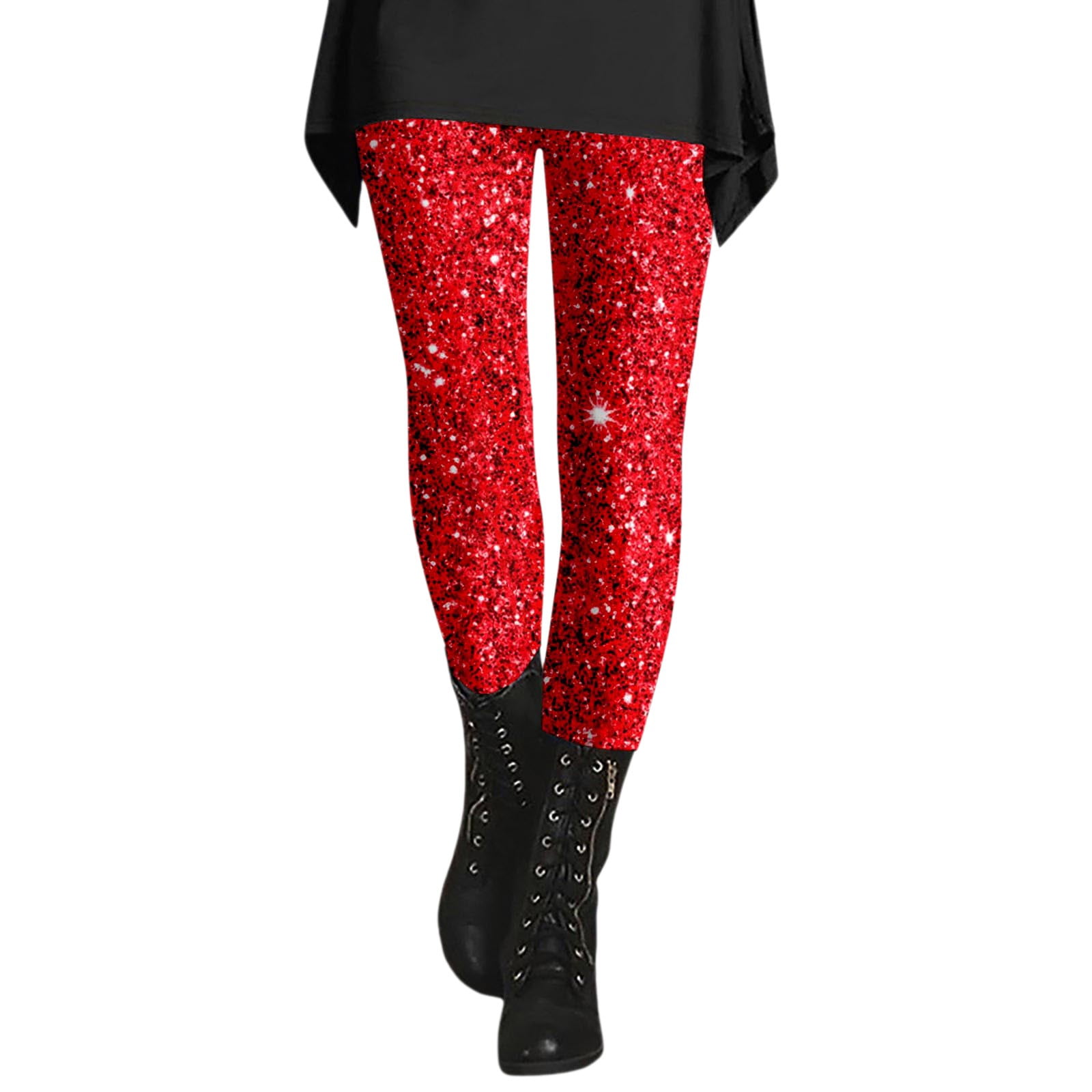 Bibifish Womens Leggings Carnival Shiny Glitter Printed Leggings ...