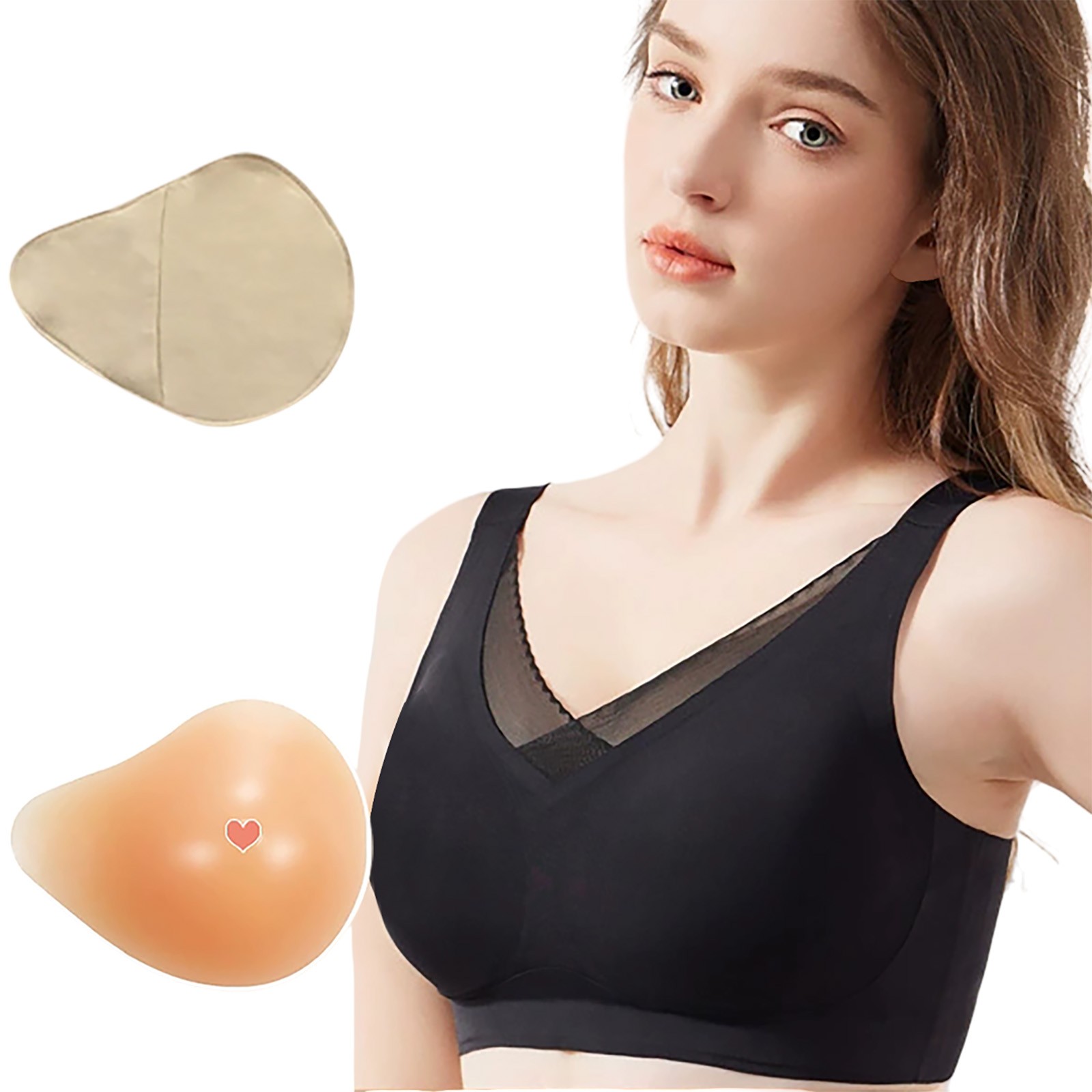 Bibifish Womens Mastectomy Bras Wide Straps V Neck Post Surgery Bras ...