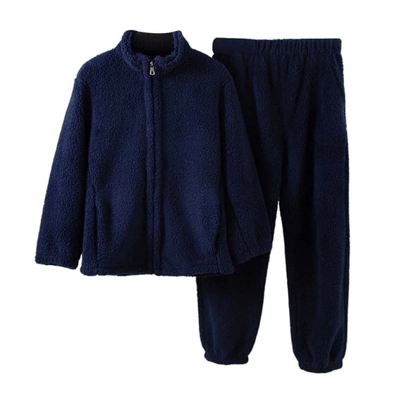 Bibifish Womens Matching Outfits Long Sleeve Zip Up Stand Collar Fleece ...