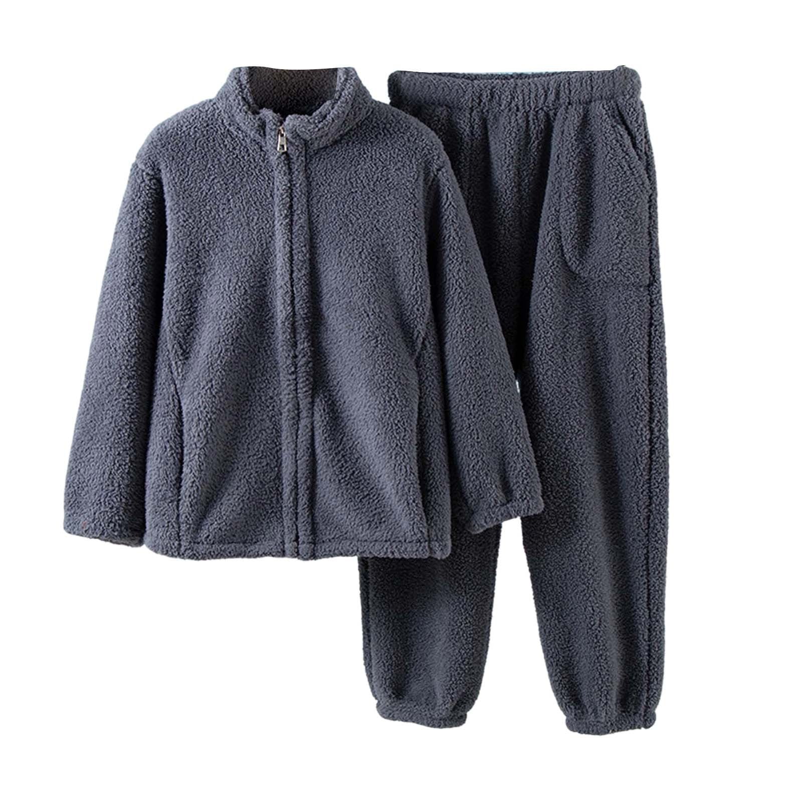 Bibifish Womens Matching Outfits Long Sleeve Zip Up Stand Collar Fleece ...