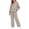 Bibifish Womens Matching Sets Hoodies Wide Leg Pants Long Sleeve ...