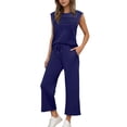 Bibifish Womens Matching Sets Vests Cropped Pants Sleeveless Cropped ...