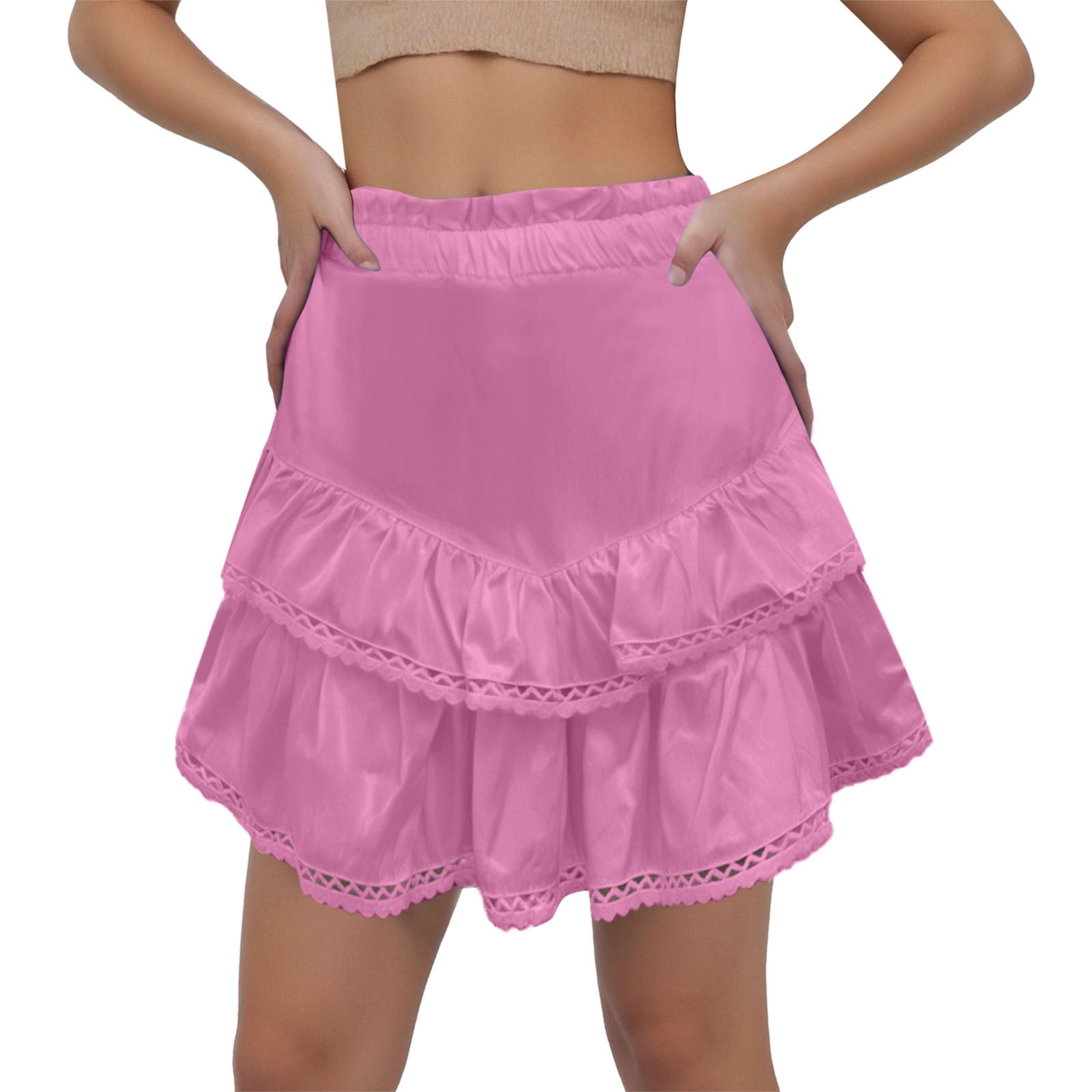 Bibifish Womens Maxi Skirts Solid High Waist Skirts Satin Flowy Skirts ...