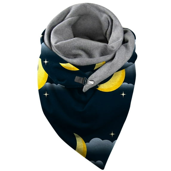 Bibifish Womens Moon Star Print Scarf Autumn Winter Warm Shawl with ...