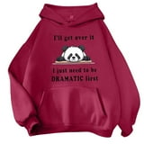 Bibifish Womens Panda Print Hoodies Casual Graphic Long Sleeve Pullover ...