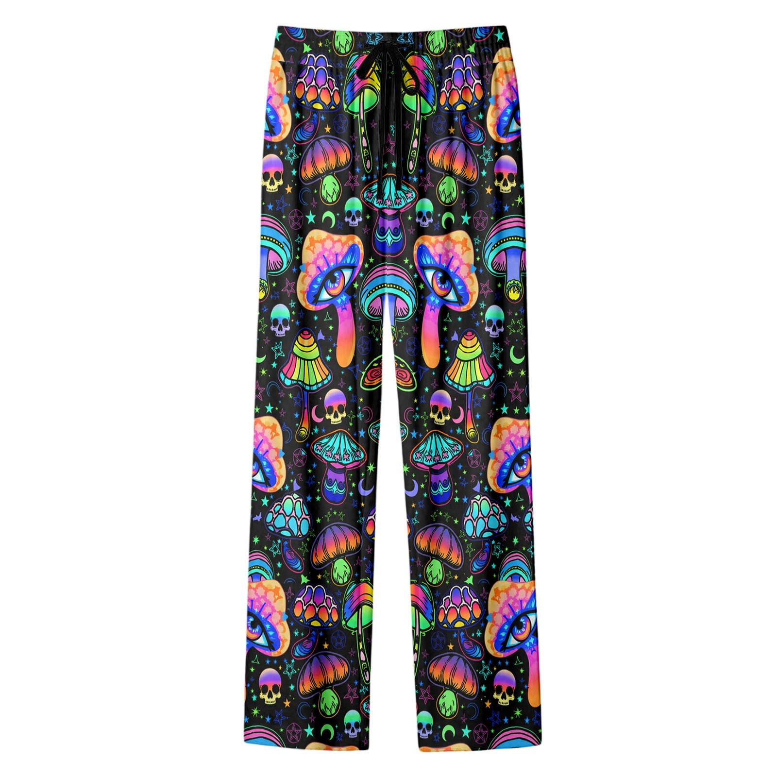 Bibifish Womens Pants Colorful Graphic Print Drawstring Waist Side ...