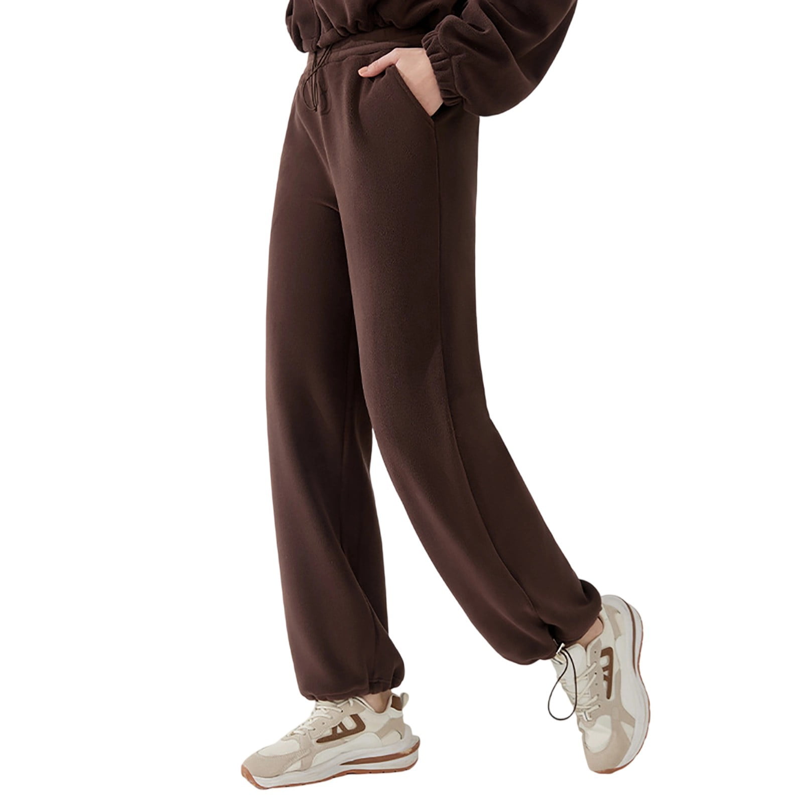 Bibifish Womens Pants Fall Winter Warm Fleece Lined Long Straight ...