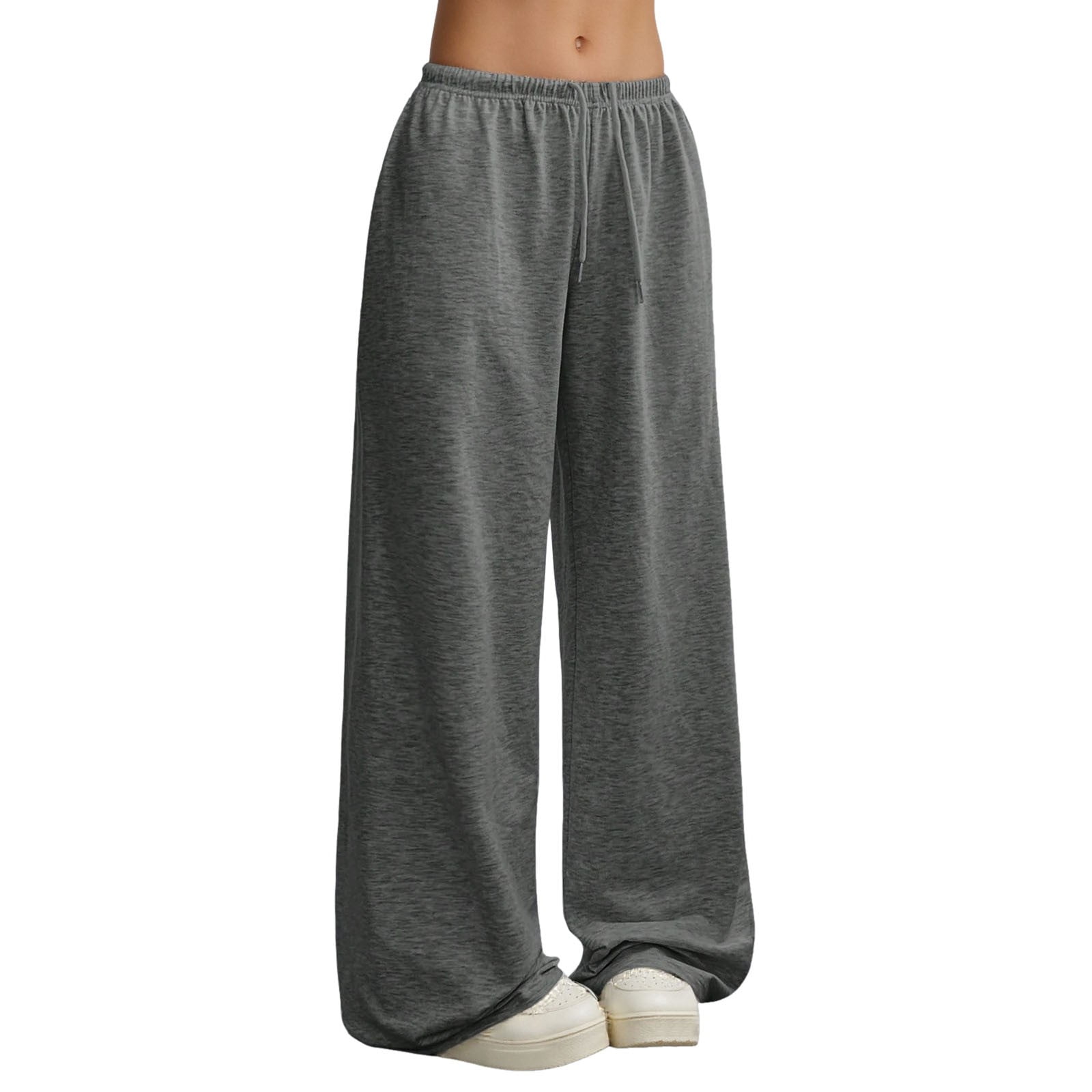 Bibifish Womens Pants Flowy High Waist Drawstring Wide Leg Sweatpants ...