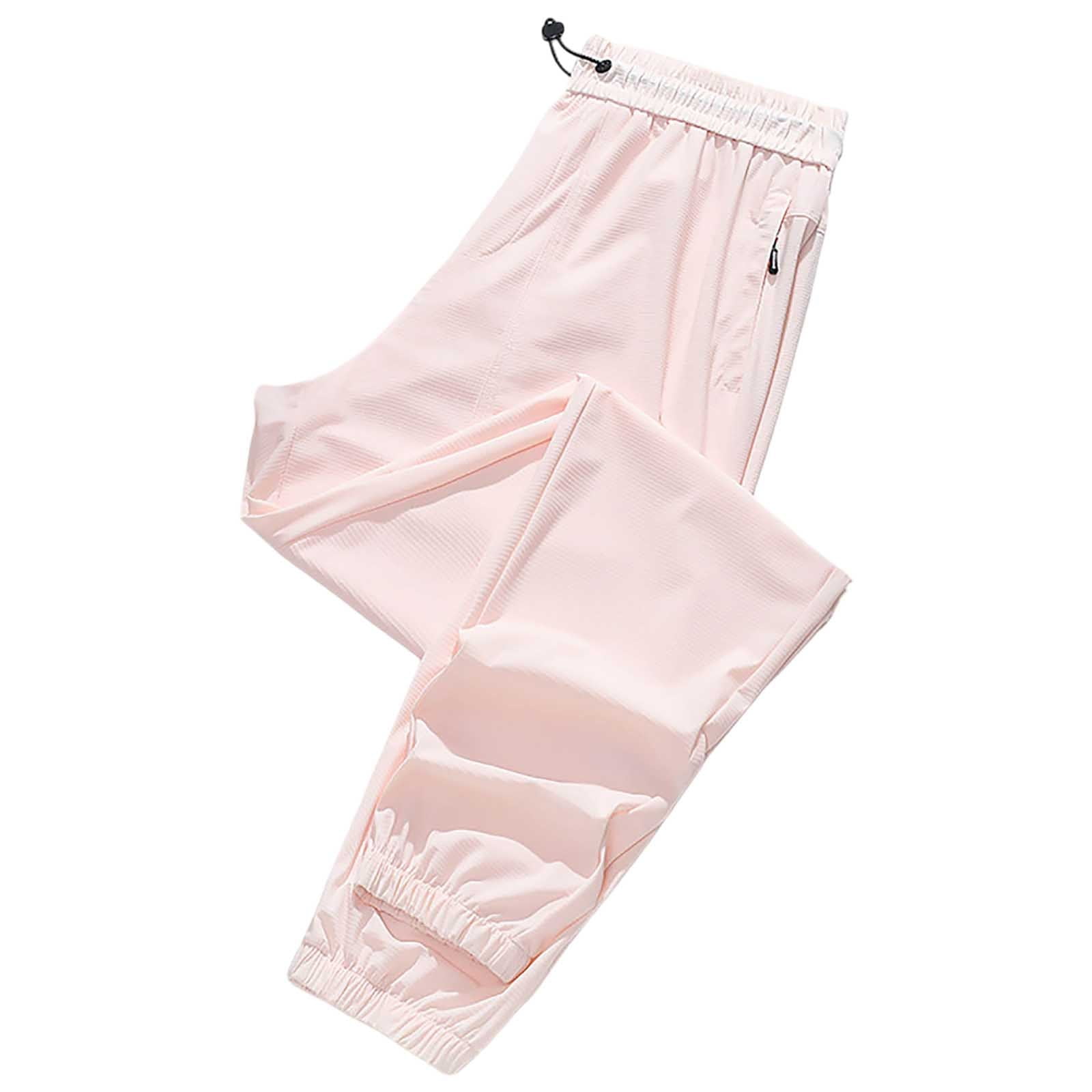 Bibifish Womens Pants Rib Texture Elastic Waist Drawstring Lightweight ...