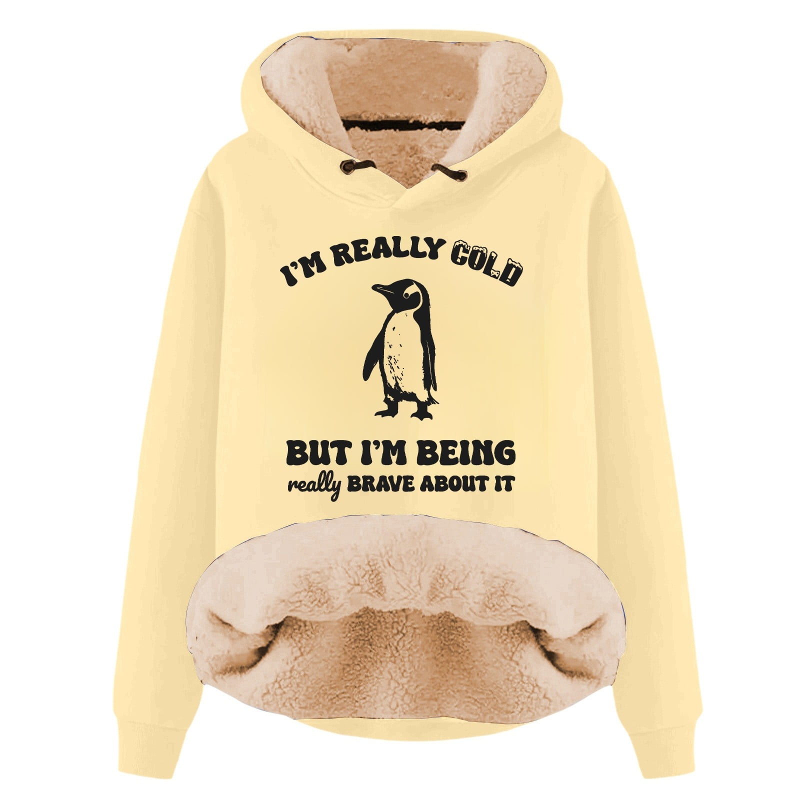 Bibifish Womens Penguin Graphic Hoodies Fleece Lined Long Sleeve ...