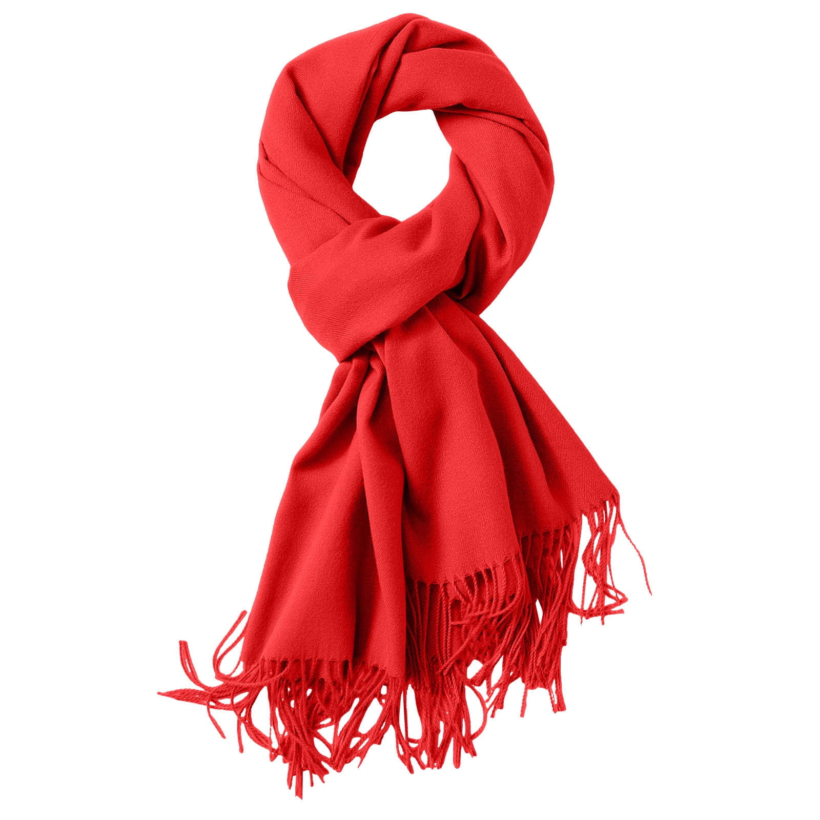 Bibifish Womens Scarf Solid Color Elegant Long Scarf With Fringes Soft ...