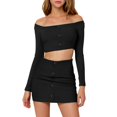 Bibifish Womens Skirt Sets Summer Going Out Slim Off Shoulder Long ...