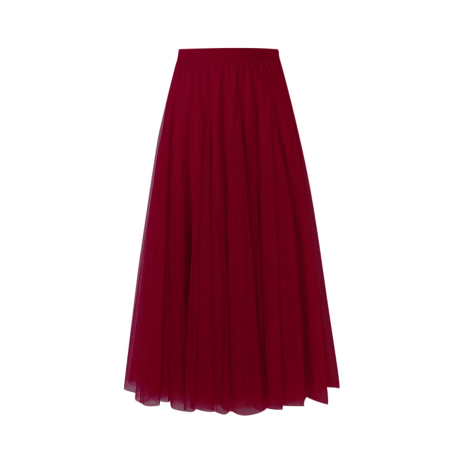 Bibifish Womens Skirts Solid Color Elegant Pleated Skirts Elastic ...