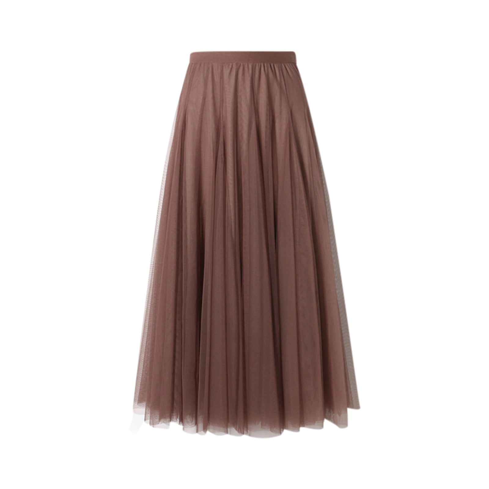 Bibifish Womens Skirts Solid Color Elegant Pleated Skirts Elastic ...